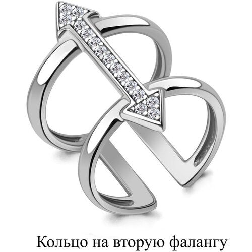 Кольцо Diamant online, серебро, 925 проба, фианит, размер 17