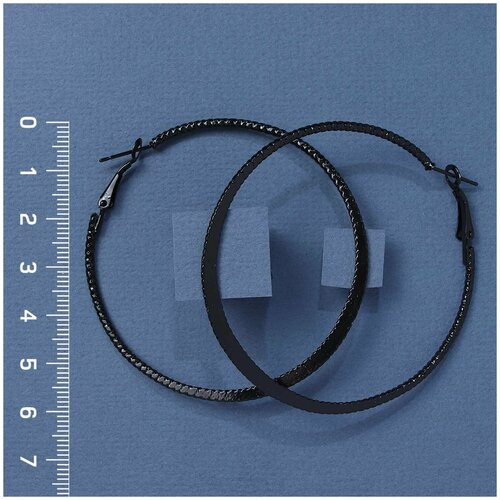 Комплект серег , размер/диаметр 60 мм., черный