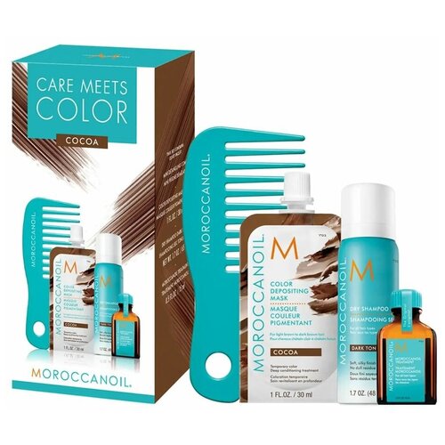 Moroccanoil Color meets Care Cocoa - Набор Тонир маска Cocoa 30мл+ сух шампунь д/т. волос 65мл+ масло для волос 15мл+ мини-расческа