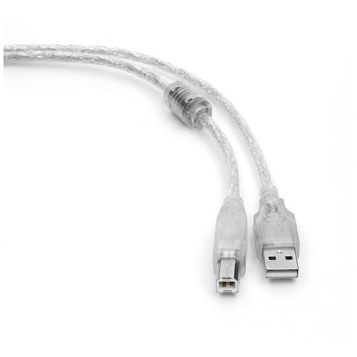 Кабель Cablexpert USB-A - USB-B (CCF-USB2-AMBM-TR-6), 1.8 м, 1 шт., бесцветный