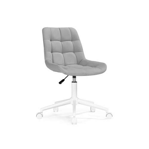 Компьютерное кресло без подлокотников KAPIOVI SETRO, серый велюр, белый каркас