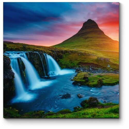 Модульная картина Красочный рассвет, Исландия 50x50