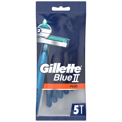 Gillette Blue II Plus Бритвенный станок, 5 шт.