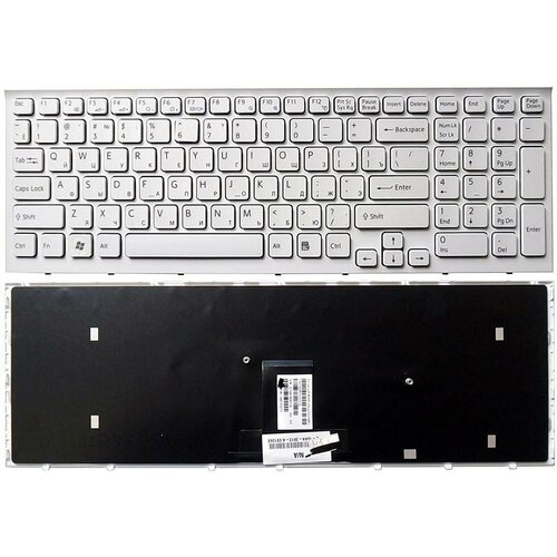 Клавиатура для ноутбука SONY VPCEB2E1E/WI белая с белой рамкой