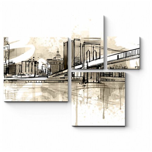 Модульная картина Винтажный мост 112x93