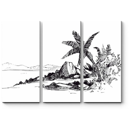 Модульная картина Зарисовка тропического пляжа 100x72