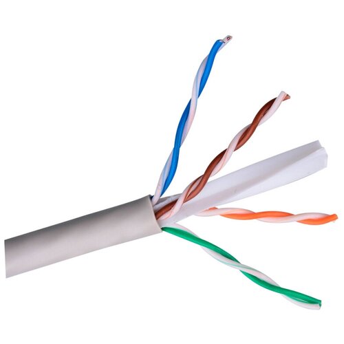 Кабель ExeGate EX186134RUS UTP 4 пары кат.6 CCA, 23AWG, бухта 305м, серый PVC