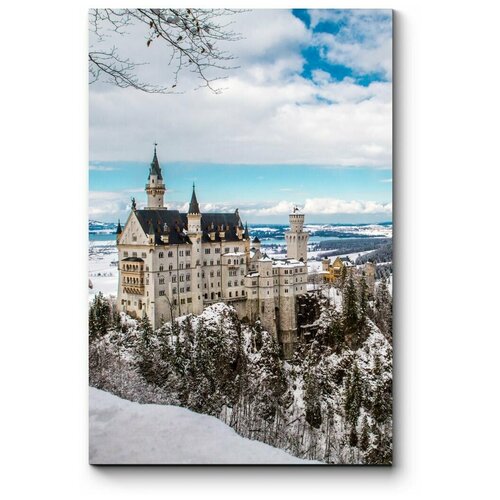 Модульная картина Замок Нойшванштайн в Германии зимой 20x30