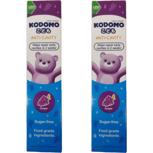 Lion Kodomo Зубная паста для детей от 6 месяцев со вкусом винограда 80 г, 2 шт.