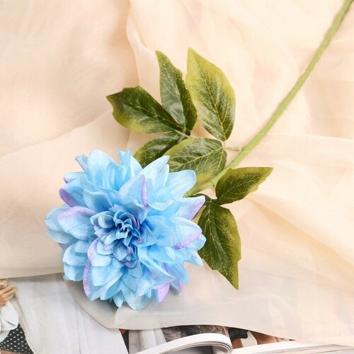 Цветы искусственные "Георгин Пигми" 11х60 см, голубой
