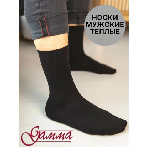Носки ГАММА Плюшевые мужские носки., 5 пар, размер 29, черный