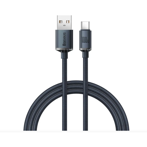 Кабель Baseus Crystal Shine Series Fast Charging Data Cable (CAJY000501), USB - USB Type-C, 100W, 2 м, черный