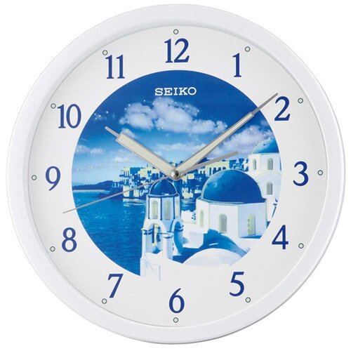 Часы настенные кварцевые SEIKO QXA595, белый/город