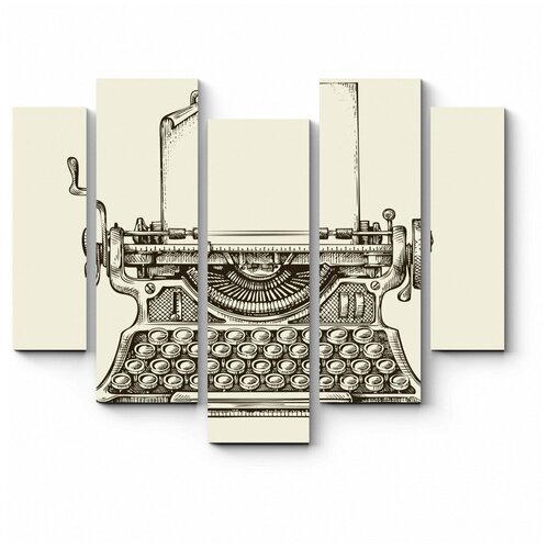 Модульная картина Винтажная печатная машинка 101x82
