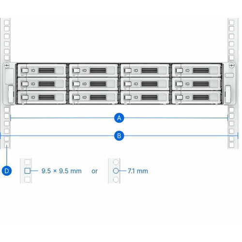 Комплект направляющих Synology 1U-2U Slide Rail Kits RKS-02