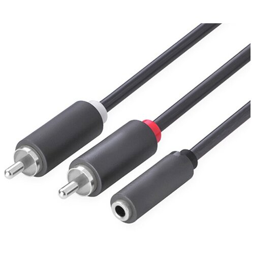 Аксессуар GCR Jack 3.5mm - 2xRCA 1m Black GCR-51842