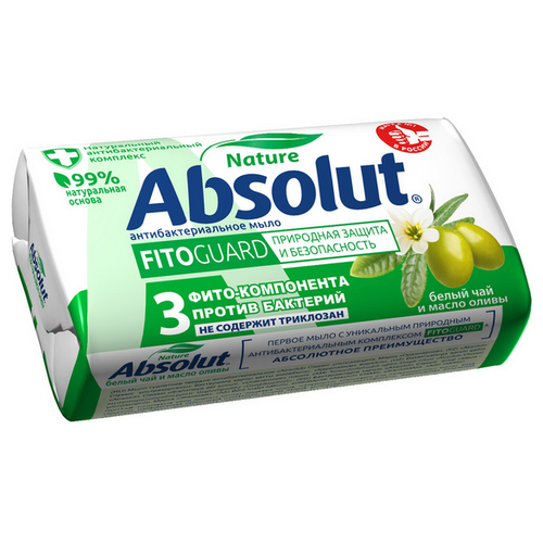 Absolut Мыло кусковое Fitoguard Белый чай и масло оливы, 3 уп., 90 г