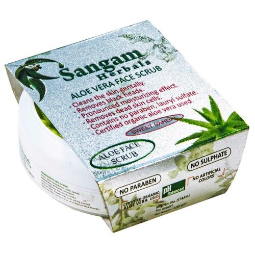 Sangam Herbals скраб для лица Aloe Vera Face Scrub Сладкий сандал, 100 г