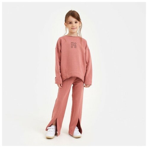 Комплект одежды Minaku, размер 140, розовый, бежевый