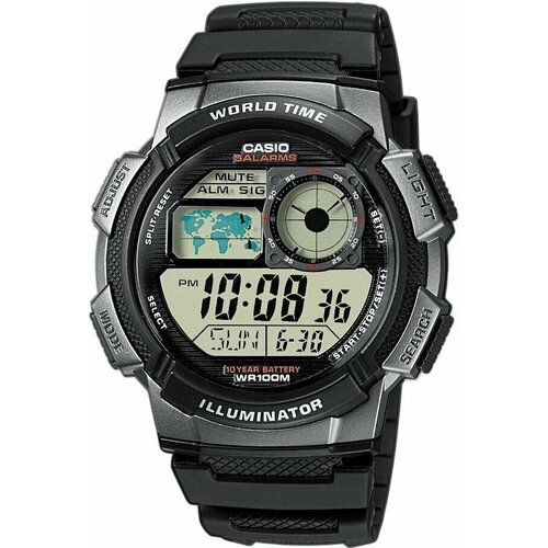 Наручные часы CASIO AE-1000W-1B, серый, черный