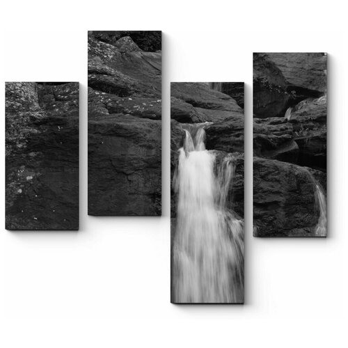 Модульная картина Черный камень, белая вода104x98
