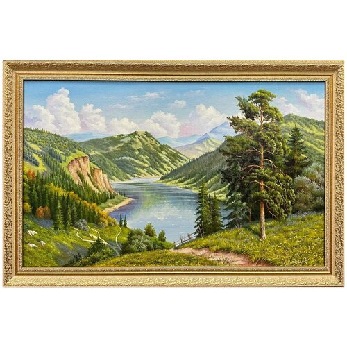 Картина маслом, горный пейзаж "Горный Алтай"