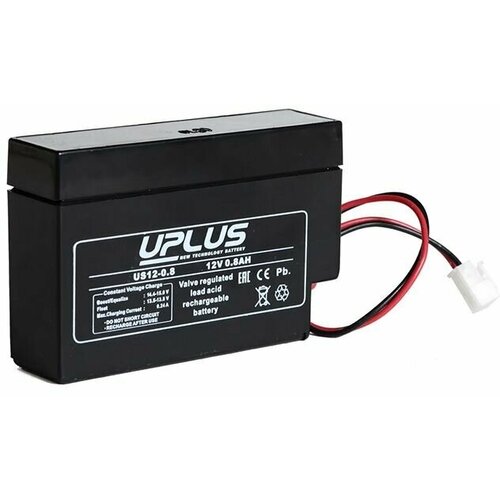 Аккумулятор (АКБ) UPLUS AGM Leoch US12-0.8 12V 0,8Ah для ИБП, стационарных установок 96/25/62 0,8 Ач (Юплас) АГМ