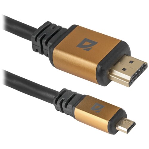 Кабель Defender HDMI - micro HDMI, 1 м, черный/желтый