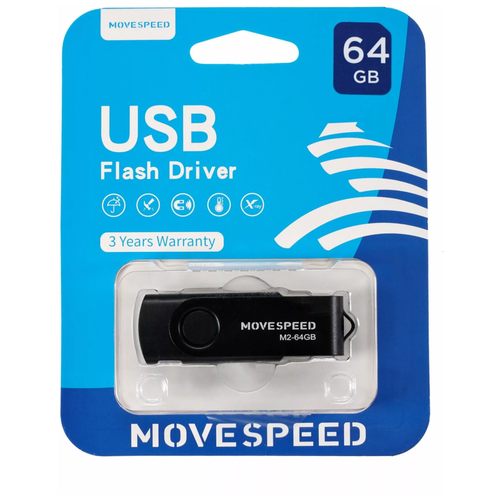 USB Flash Drive 64Gb - Move Speed M2 Black M2-64G