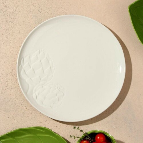 Дорого внимание Блюдо керамическое для подачи «Артишоки», белая, 27 см, цвет белый