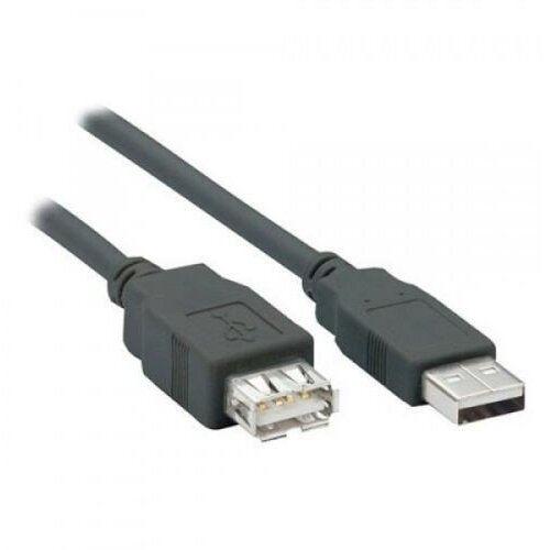 Filum Кабель удлинитель USB 2.0, 1.8 м, серый, разъемы: USB A male-USB A female, пакет. (FL-C-U2-AM-AF-1.8M) (894169)