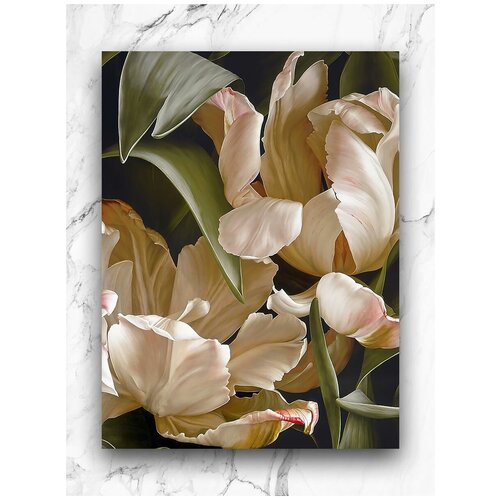 Картины для интерьера на холсте 60х80 см/ Лепестки цветов / Цветы