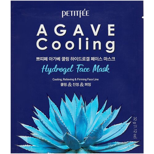 Petitfee Охлаждающая гидрогелевая маска для лица с экстрактом агавы Agave Cooling Hydrogel Face Mask, 30 г, 32 мл