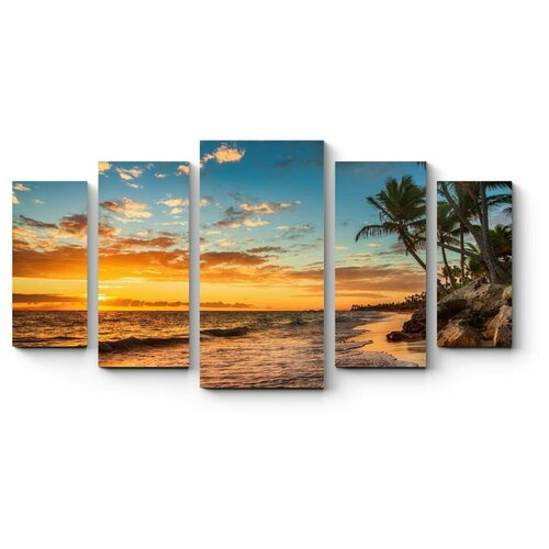 Модульная картина Восход солнца на райском острове 160x88