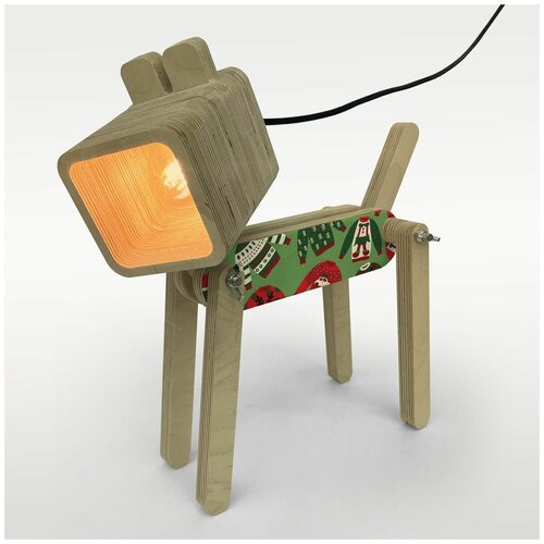 Настольная лампа светильник Собака праздник Новый год, рождество, глупый свитер, олень - 705