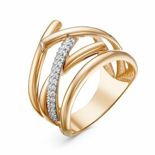 Кольцо Diamant online, золото, 585 проба, фианит, размер 20, прозрачный