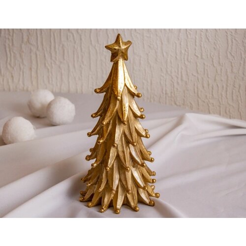 Декоративная настольная елка клодди, полистоун, золотая, 28 см, Koopman International AAA756340