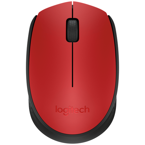 Беспроводная мышь Logitech M170, красный/черный