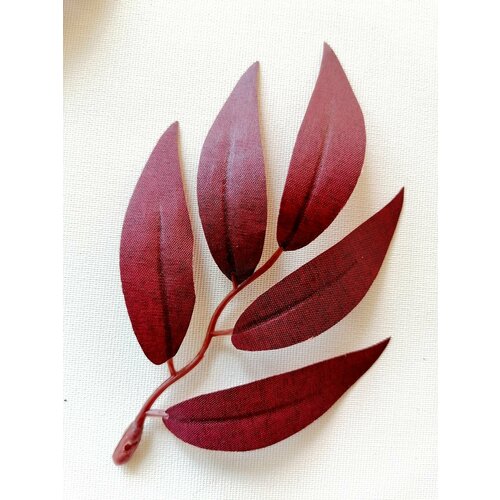 Искусственные листья рускуса, цвет бордо, набор 20 шт