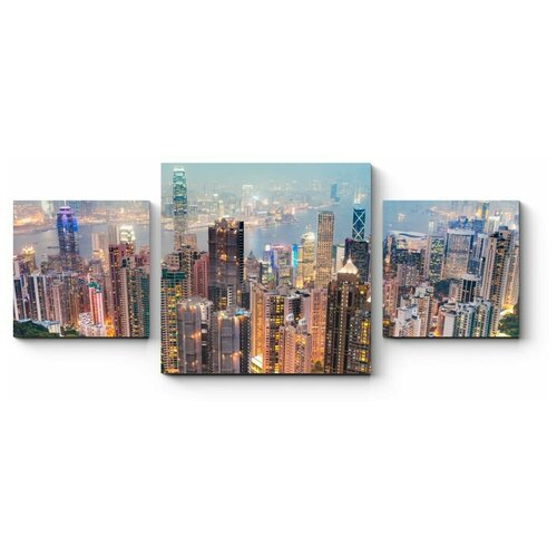 Модульная картина Панорама Гонконга 180x77