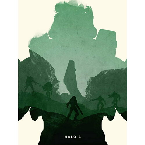 Плакат, постер на бумаге Halo 3/игровые/игра/компьютерные герои персонажи. Размер 42 на 60 см