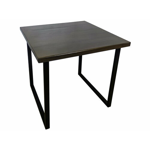 Стол кухонный Loft с квадратной столешницей цвета венге из массива сосны 40 мм и черными металлическими ножками, 75х75х75 см