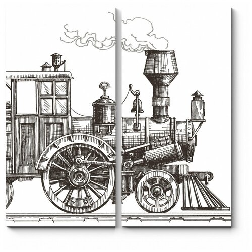 Модульная картина Старинный поезд 60x60