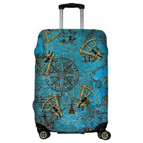 Чехол для чемодана LeJoy, размер L, черный, голубой