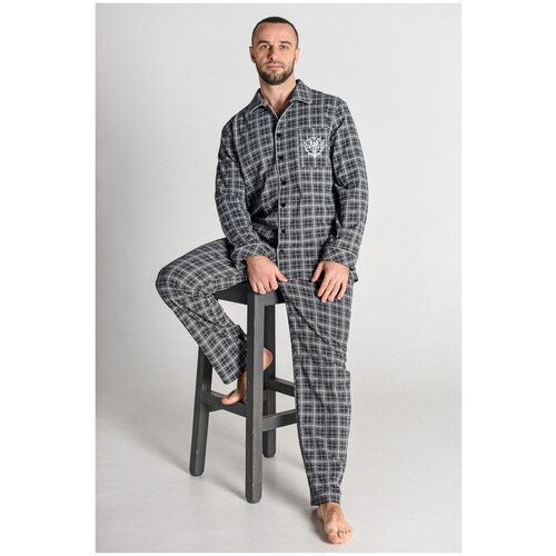 Пижама  Оптима Трикотаж, размер 56, серый