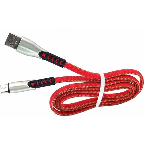 Кабель для зарядки телефона, смартфона Орбита OT-SMM46 Красный кабель USB 2.4A (microUSB) 1м