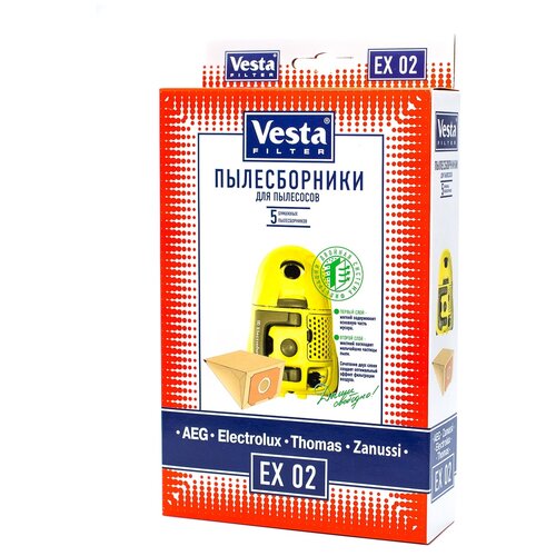 Vesta filter Бумажные пылесборники EX 02, разноцветный, 5 шт.