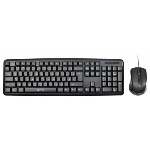 Комплект клавиатура + мышь OKLICK 600M, черный, английская/русская
