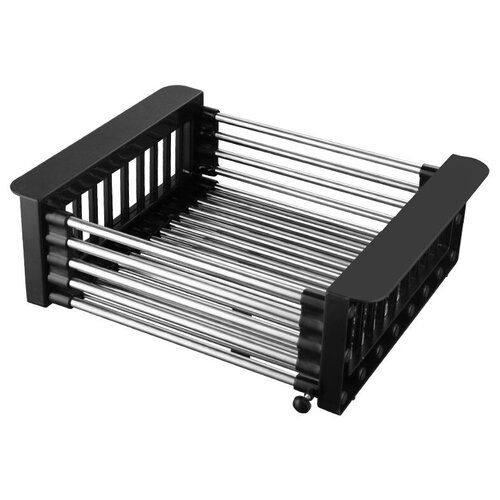 Большая сушилка для посуды / Сушилка для овощей и фруктов / Раздвижная сетка сушилка на раковину черная