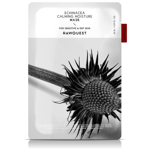 Увлажняющая тканевая маска для лица с экстрактом эхинацеи ECHINACEA CALMING MOISTURE MASK RAWQUEST, 1 шт.